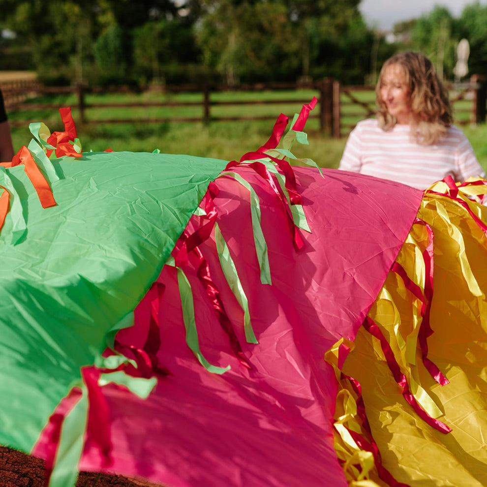 Rainbow Sensory Parachute – 3m Baby Class Prop with Ribbons – Sensory ...